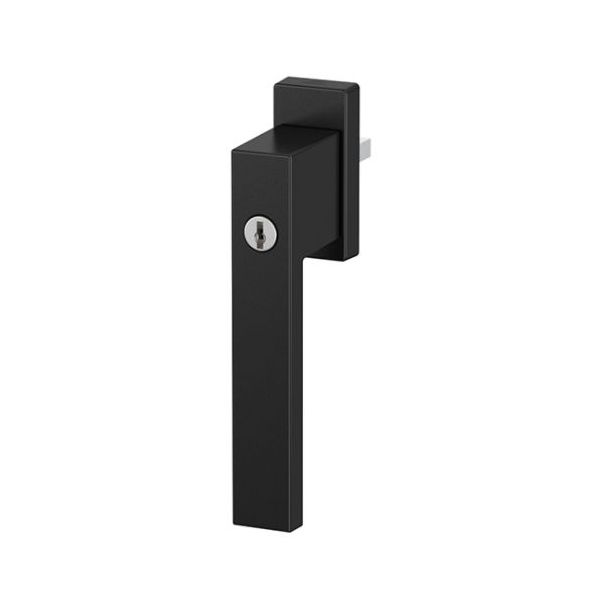 Draaikiep greep met sleutel, Hoppe Square mat zwart (RAL9005)